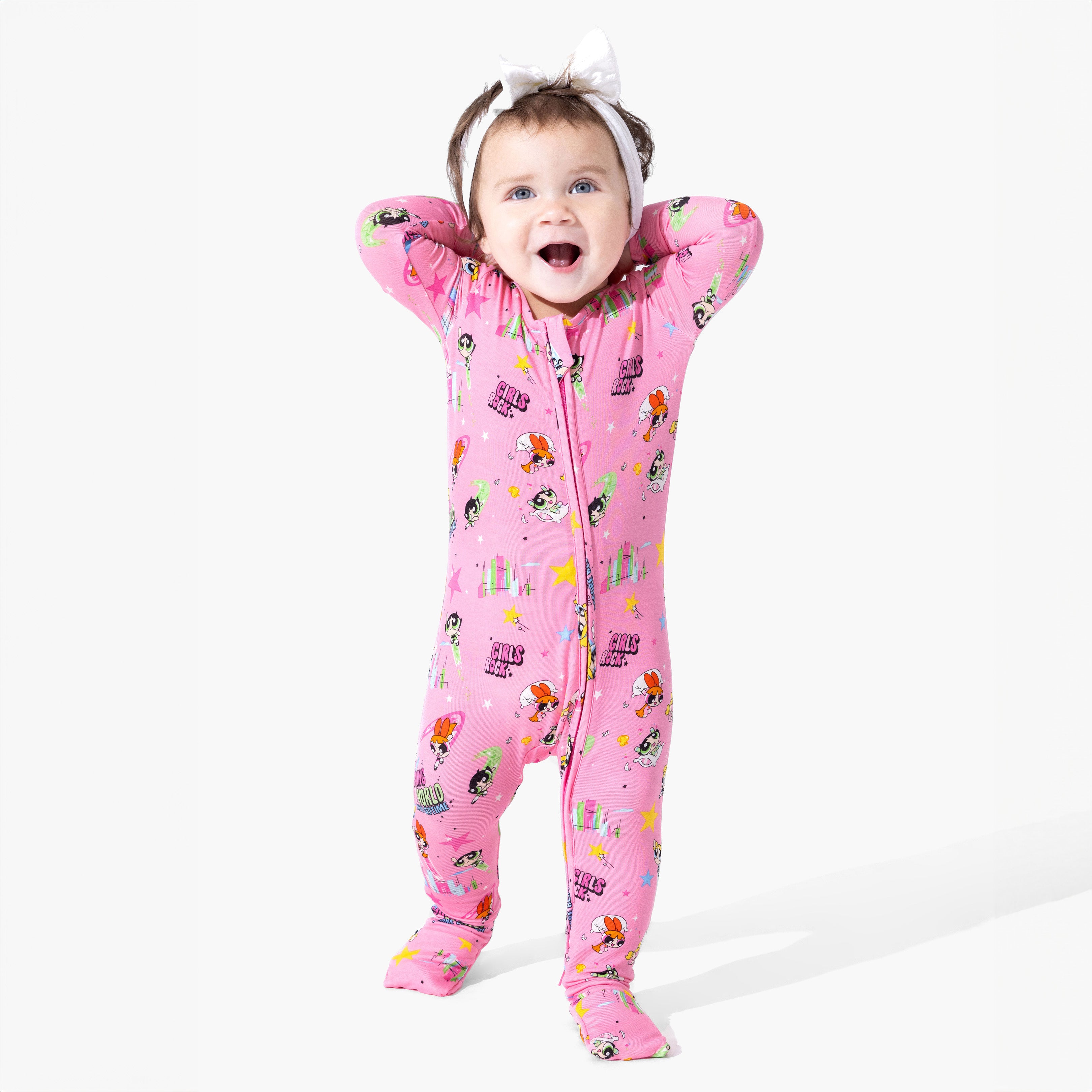 Powerpuff Girls Saving Bedtime Bamboo Convertible Footie Pajamas ...