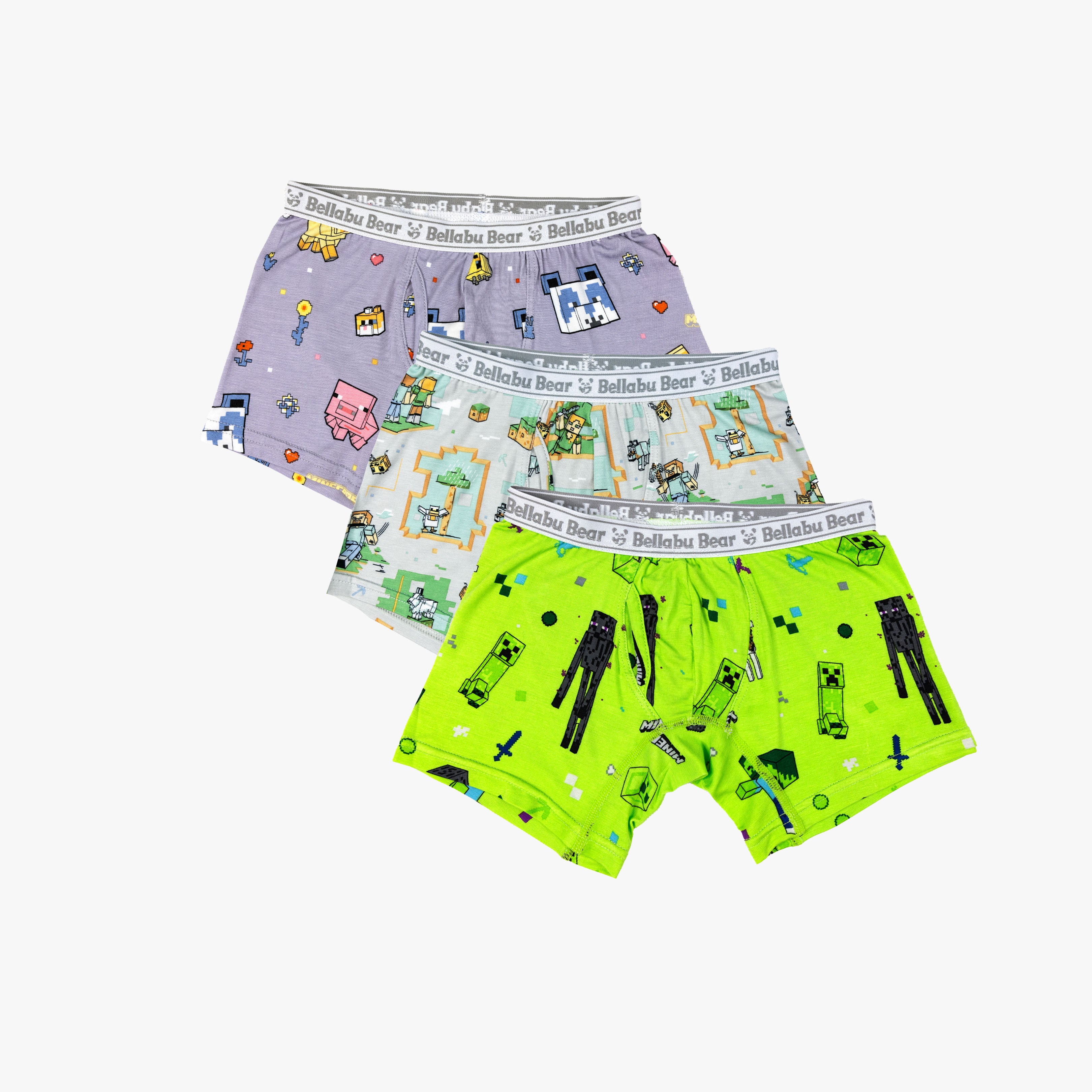 Minecraft Boys' Bamboo Boxer Briefs 3-Pack – Soft, Cool & Comfy ...